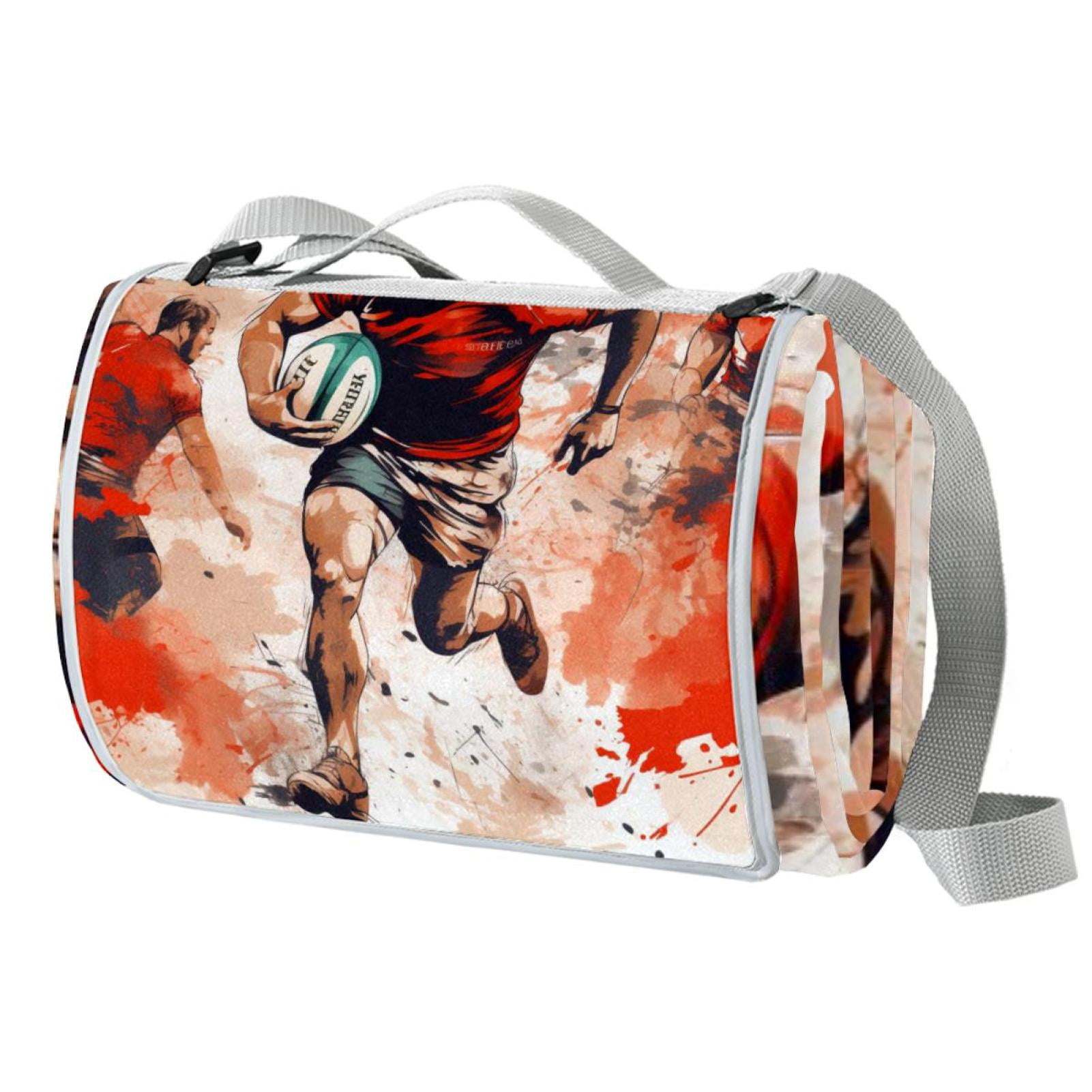 Football Canvas Picnic Blanket Outdoor Waterproof Portable Mat for ...