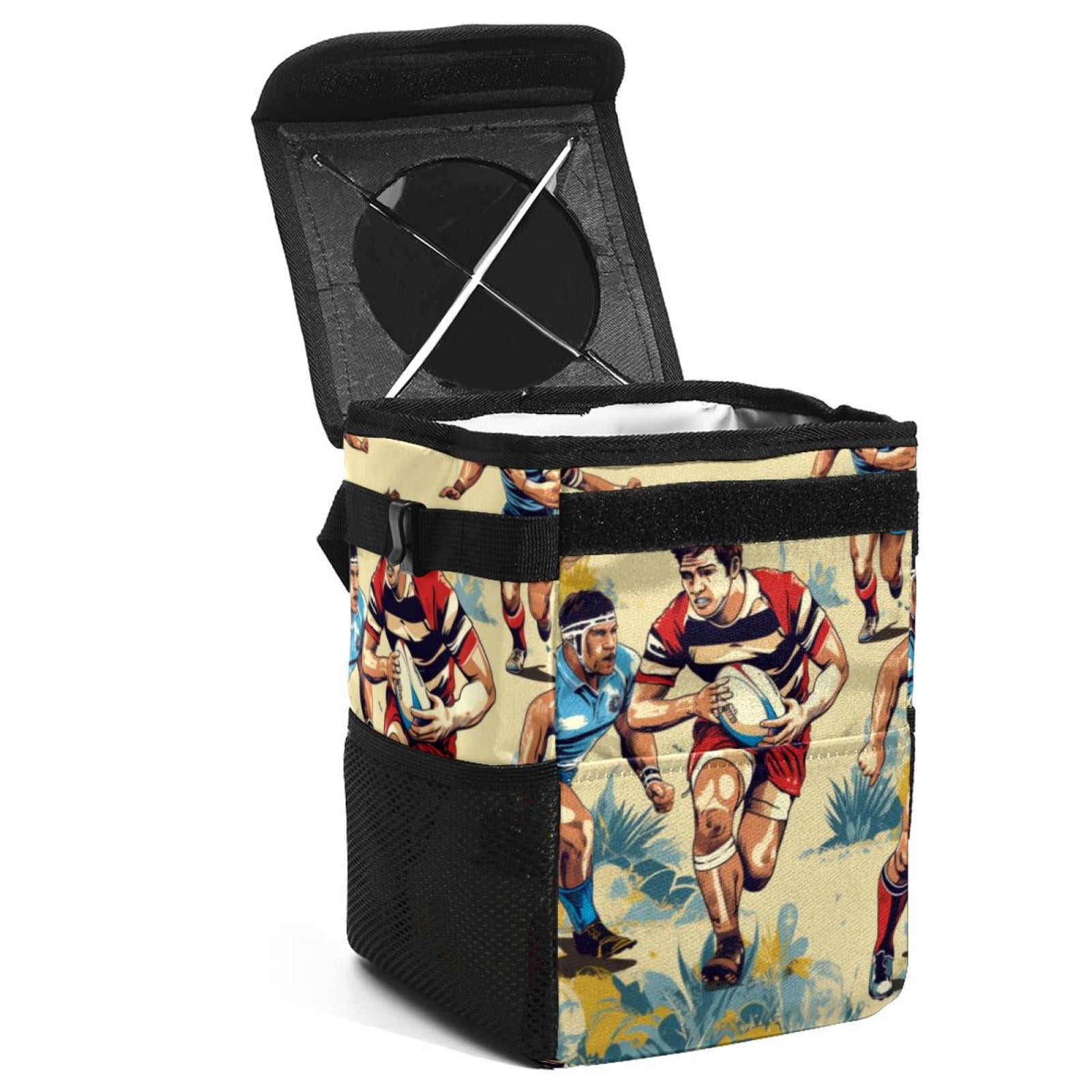 Football Car Trash Bin: Foldable with Lid, Leak-Proof, Hanging Storage ...