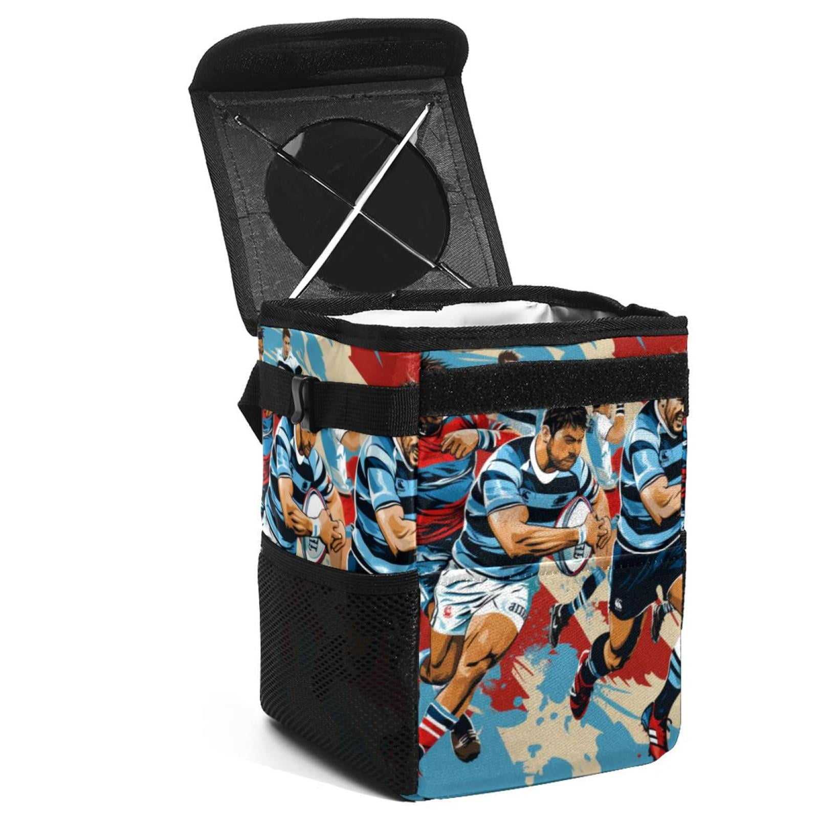 Football Car Trash Bin: Foldable with Lid, Leak-Proof, Hanging Storage ...