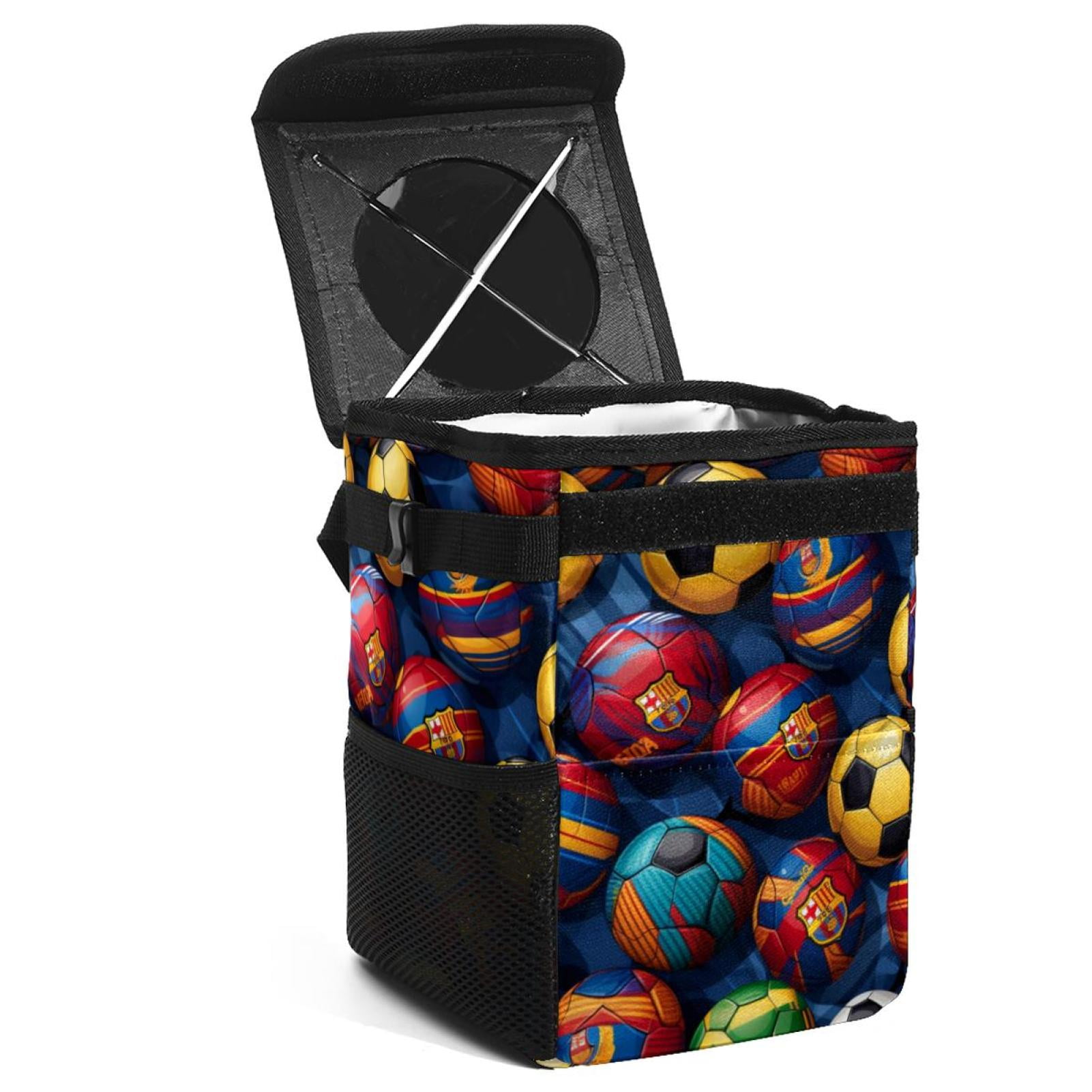 Football Car Trash Can: Foldable with Lid, Leak-Proof, Hanging Storage ...