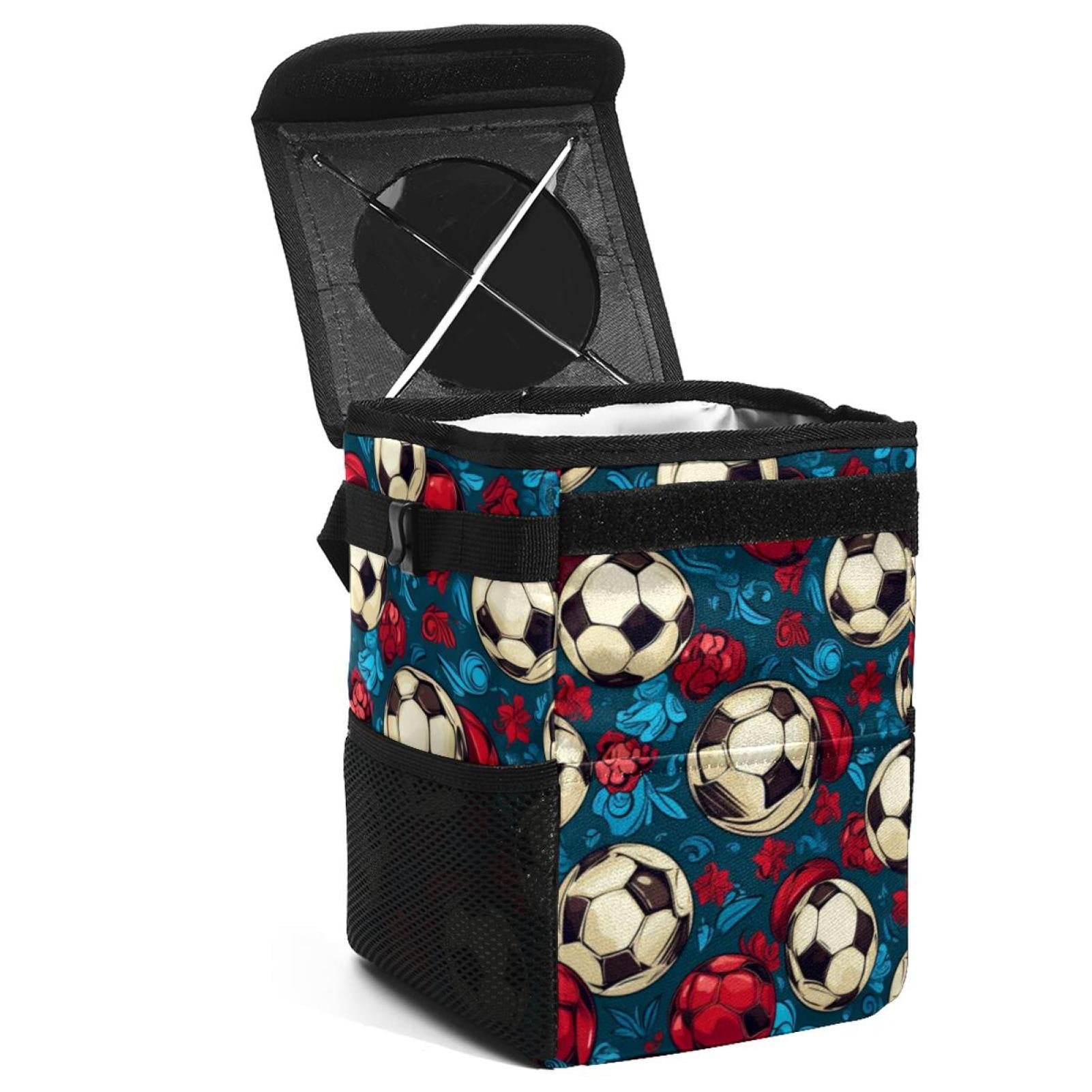 Football Car Trash Can: Foldable, with Lid, Leak-proof, Hanging Storage ...