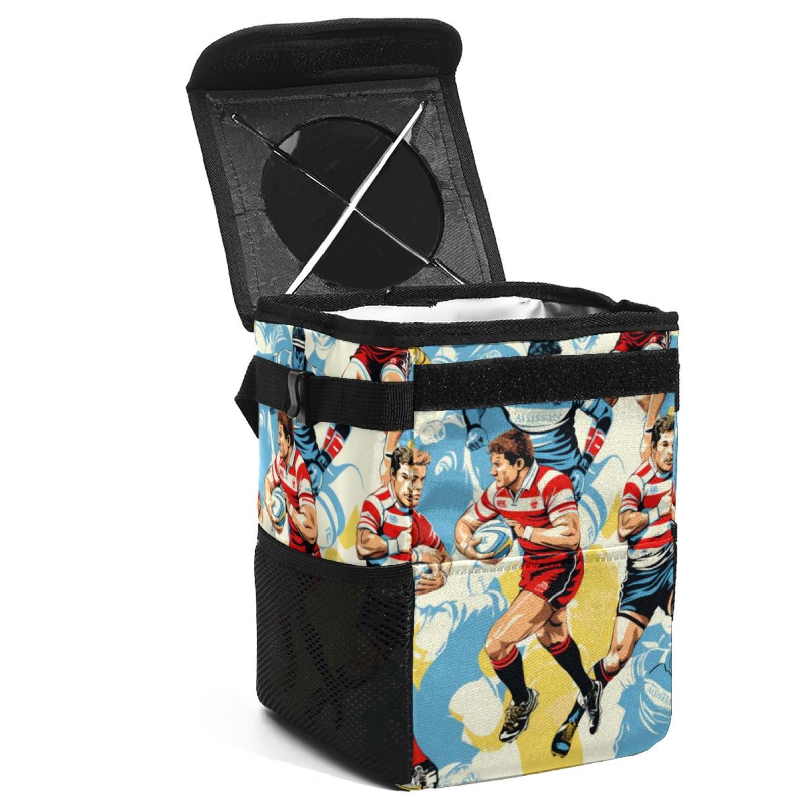 Football Car Trash Can: Foldable, with Lid, Leak-proof, Hanging Storage ...