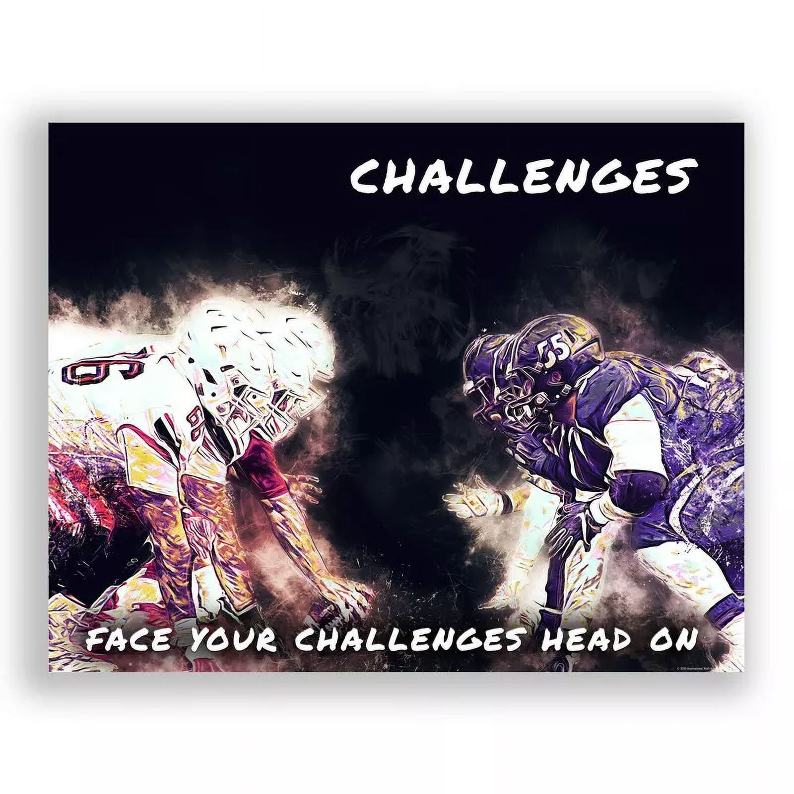 Football Challenges Motivational Poster Art Print Sports 11X14 ...