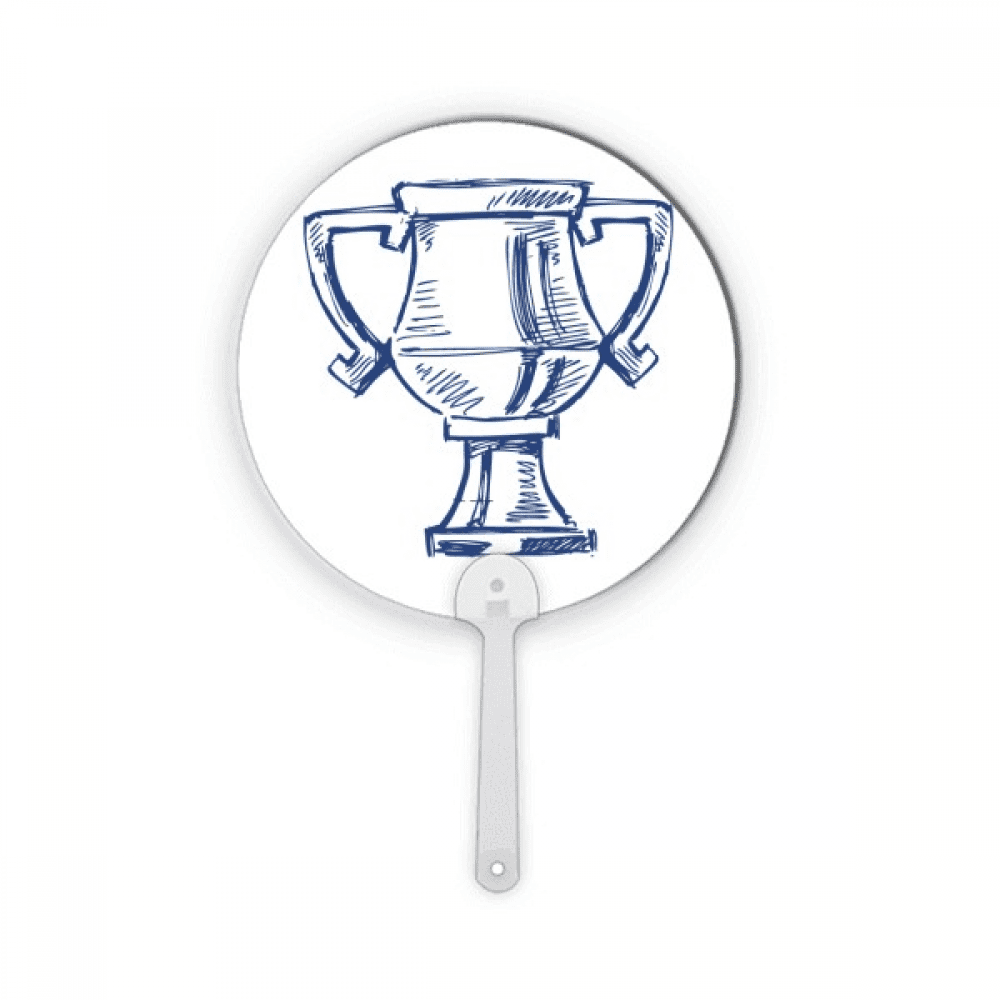 Football Championship Trophy Blue Plastic Round Handheld Fan ...
