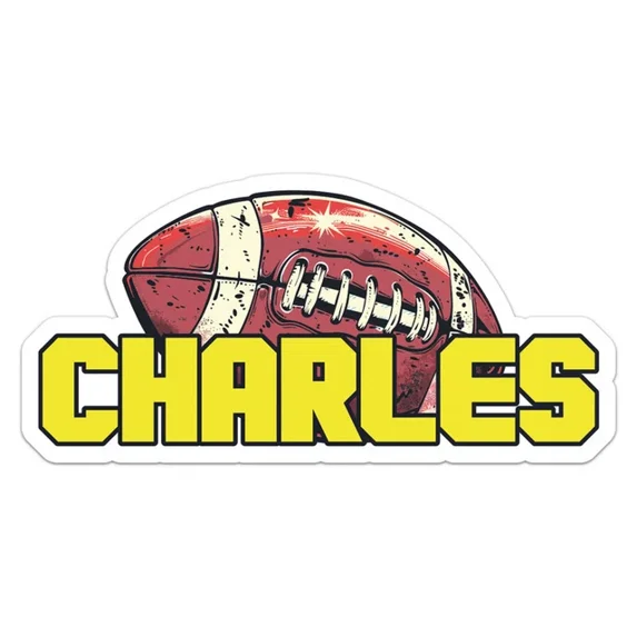 Football Charles Sticker Phone Decal Water Bottle Stickers Car Decals ...