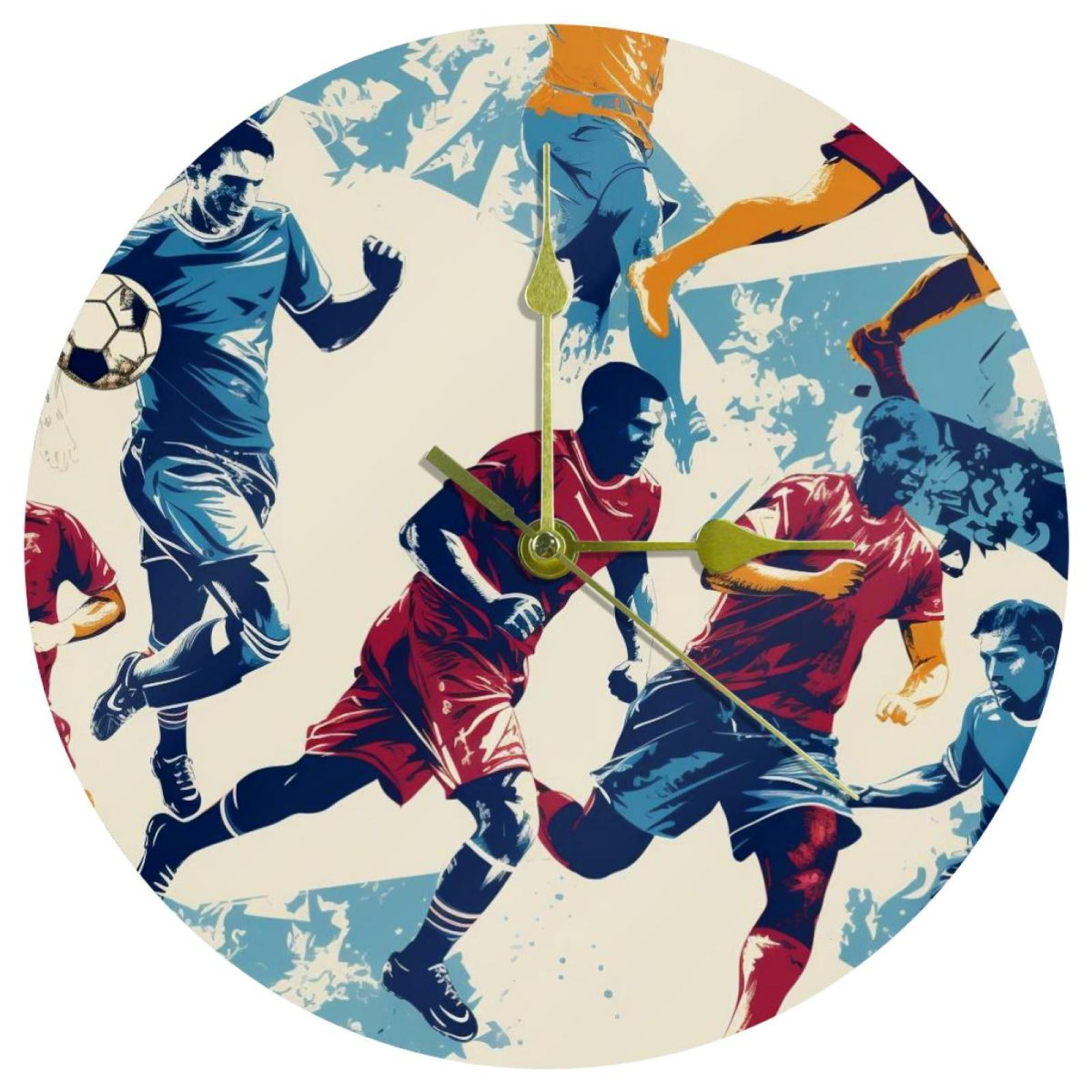 Football Circular Acrylic Wall Clock - Contemporary Home Decor for ...