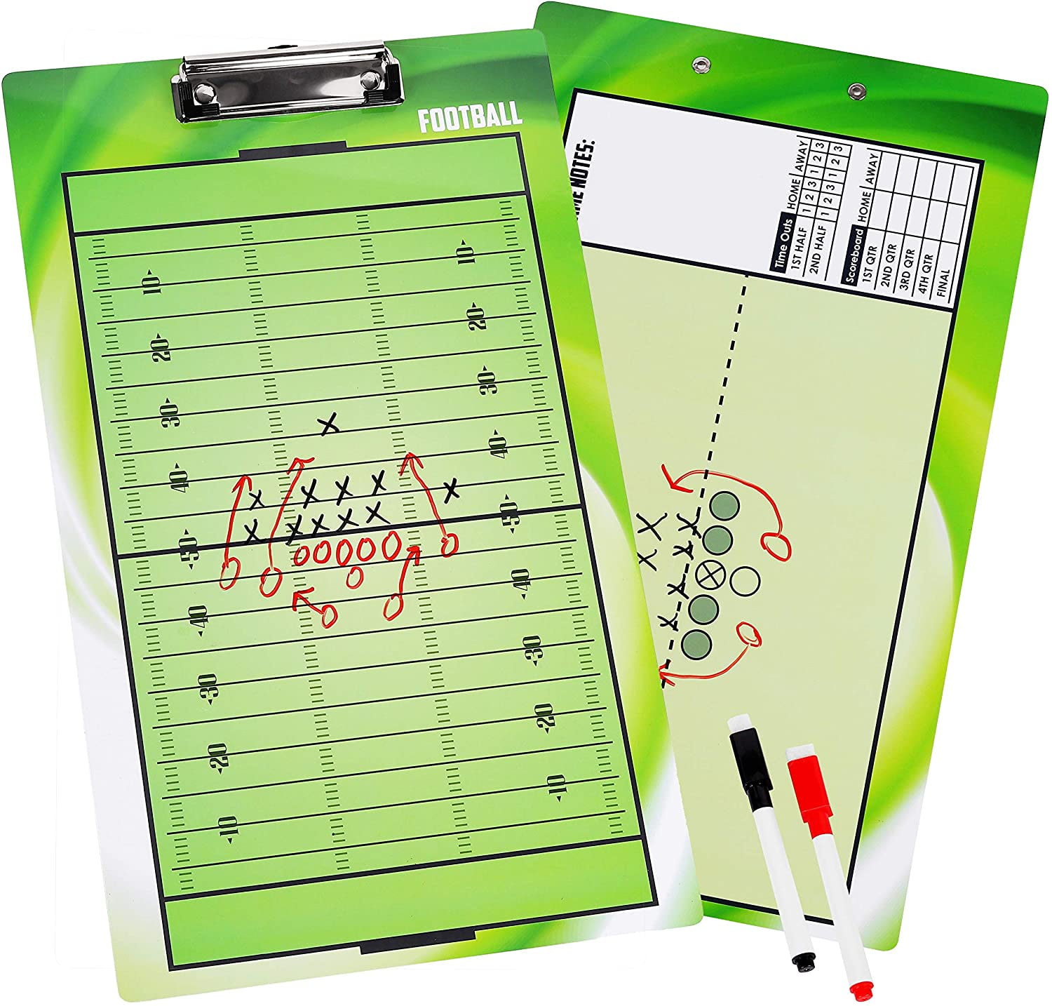 Football Coaching Board Double-Sided Dry-Erase Clipboard for American ...
