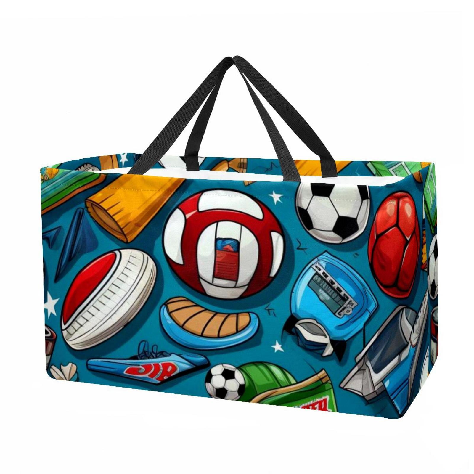 Football Collapsible Oxford Cloth Storage Bin: Reusable, Foldable, and ...