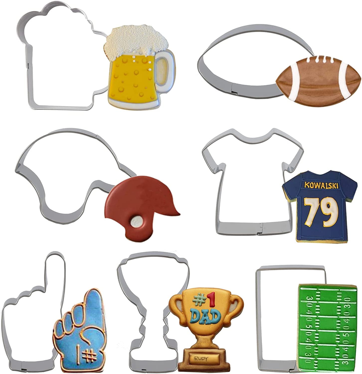 Football Cookie Cutter Set Stainless Steel with Jersey, Helmet ...