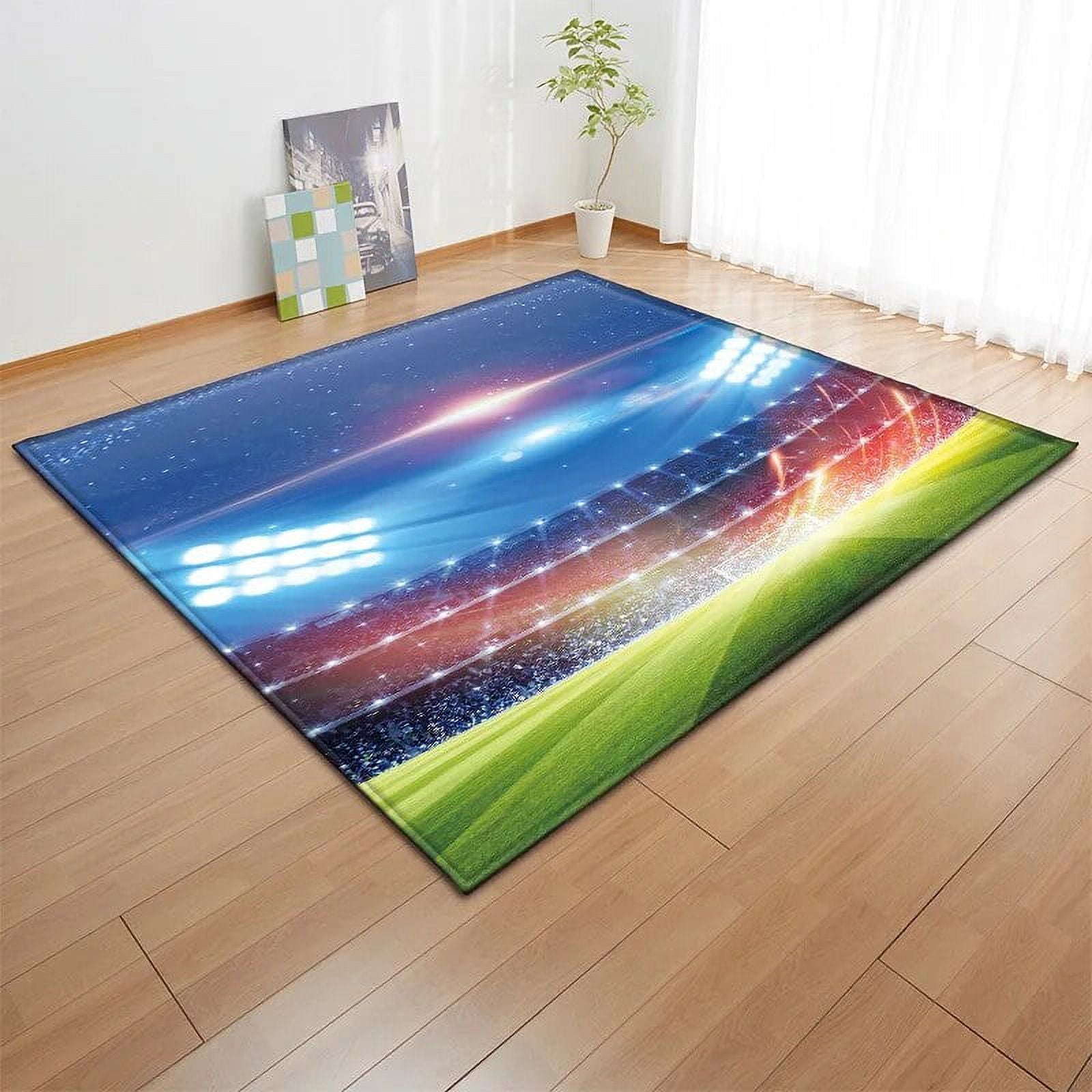 Football Court Pattern Rug for Bedroom Living Room Ball Sport Soccer ...