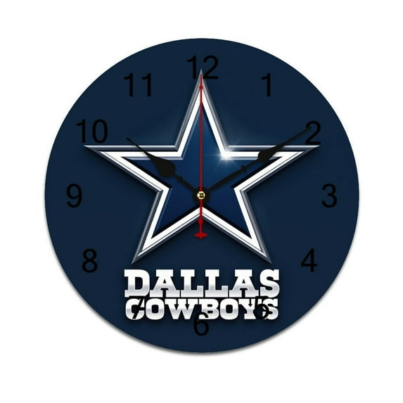 Football Cowboys Time Decorative Wall Clocks Round Large Wall Watch ...