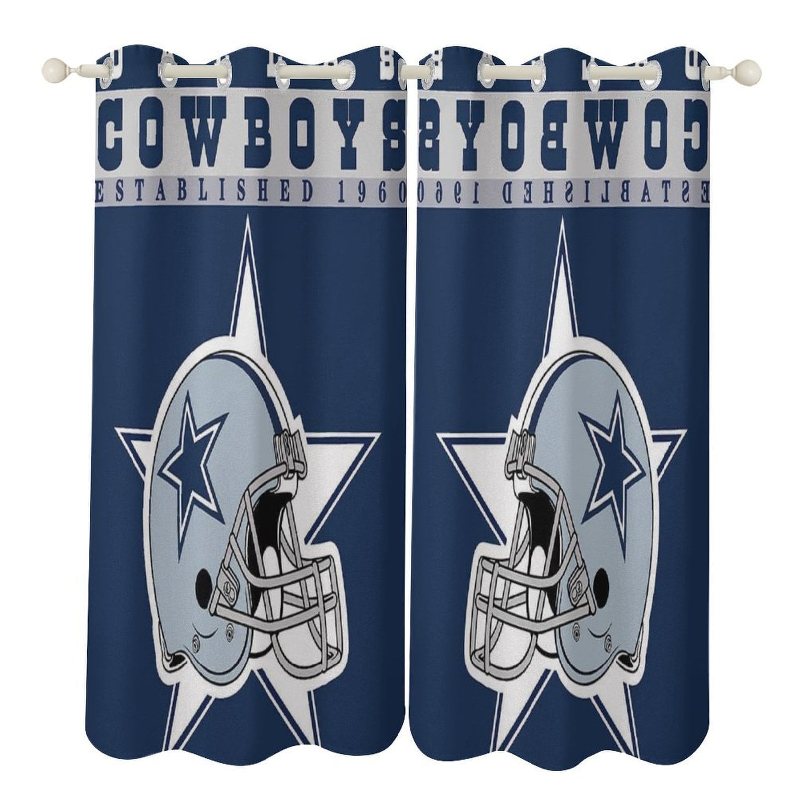 Football Cowboys Window Blackout Curtain 3d Printed Curtain Bedroom ...