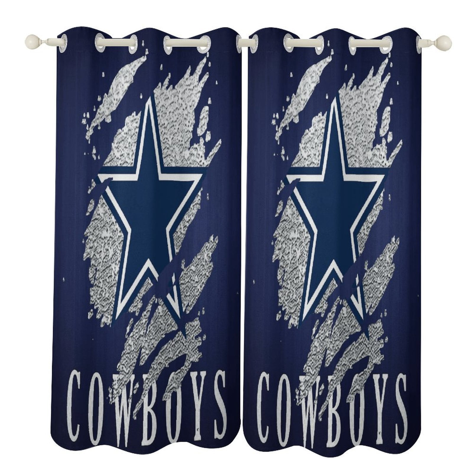 Football Cowteenagers 2 Panels Blackout Curtains for Bedroom Living ...