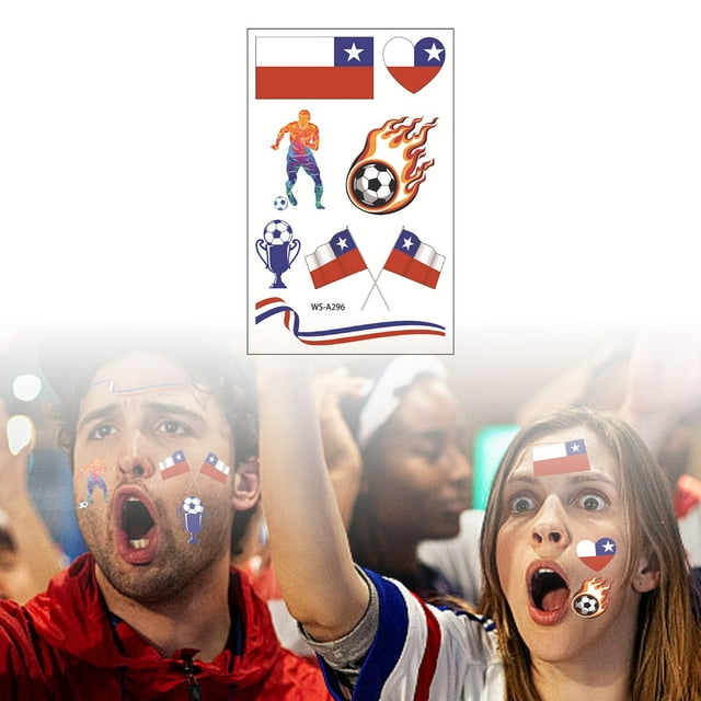 Football Cup Sticker And Sweat Disposable Face And Arm Sticker European ...