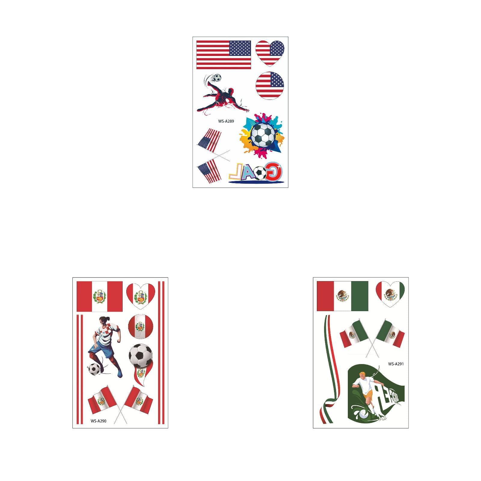 Football Cup Sticker And Sweat Disposable Face And Arm Sticker European ...