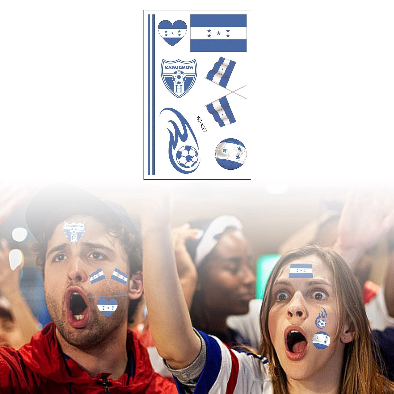 Football Cup Sticker And Sweat Disposable Face And Arm Sticker European ...