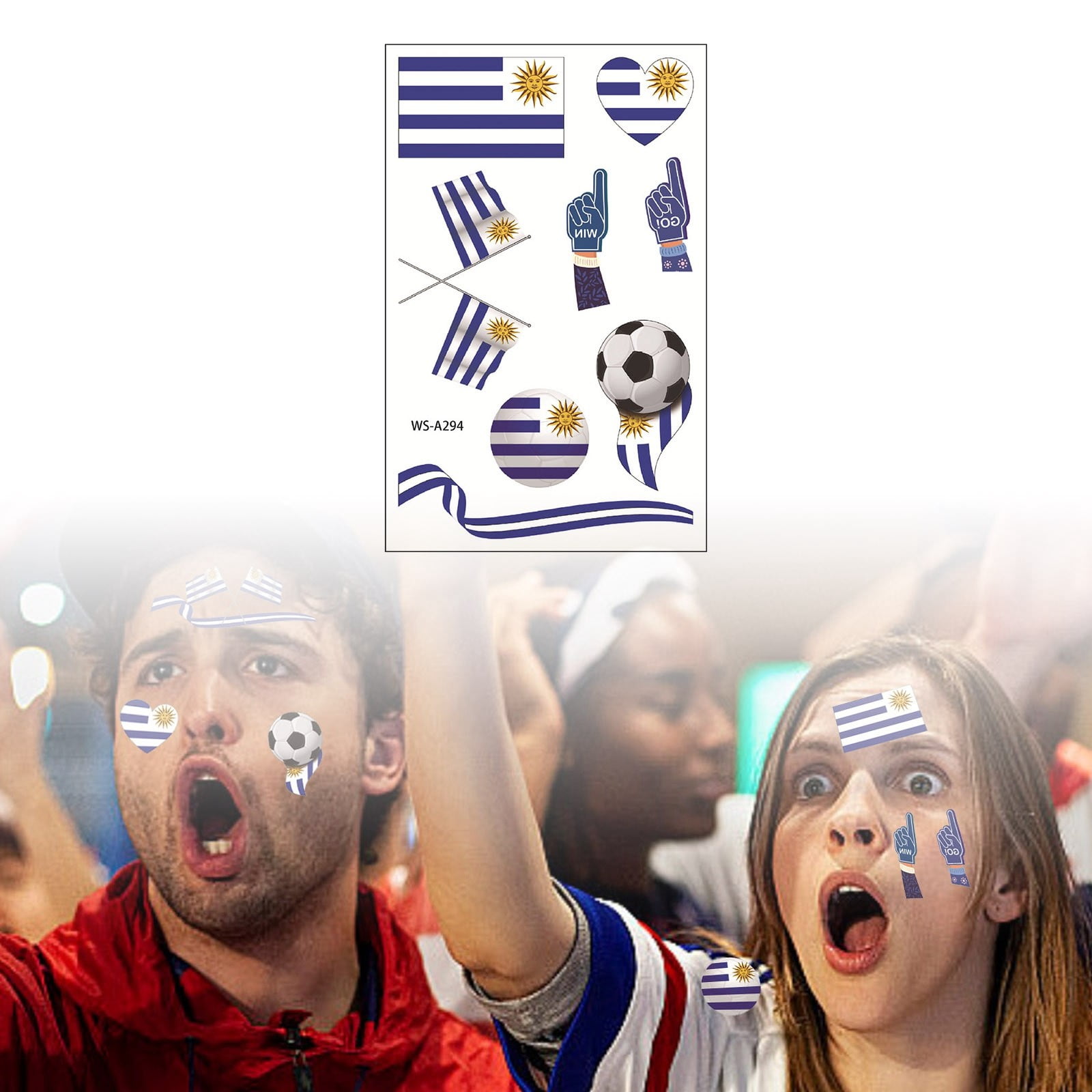 Football Cup Sticker And Sweat Disposable Face And Arm Sticker European ...