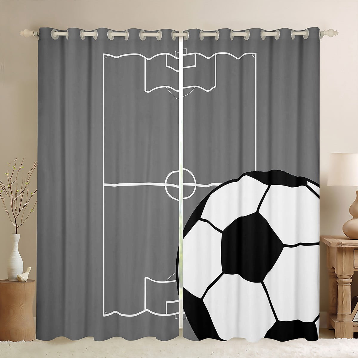 Football Curtains Drapes Soccer Curtains Bedroom Decor,Sports Theme ...