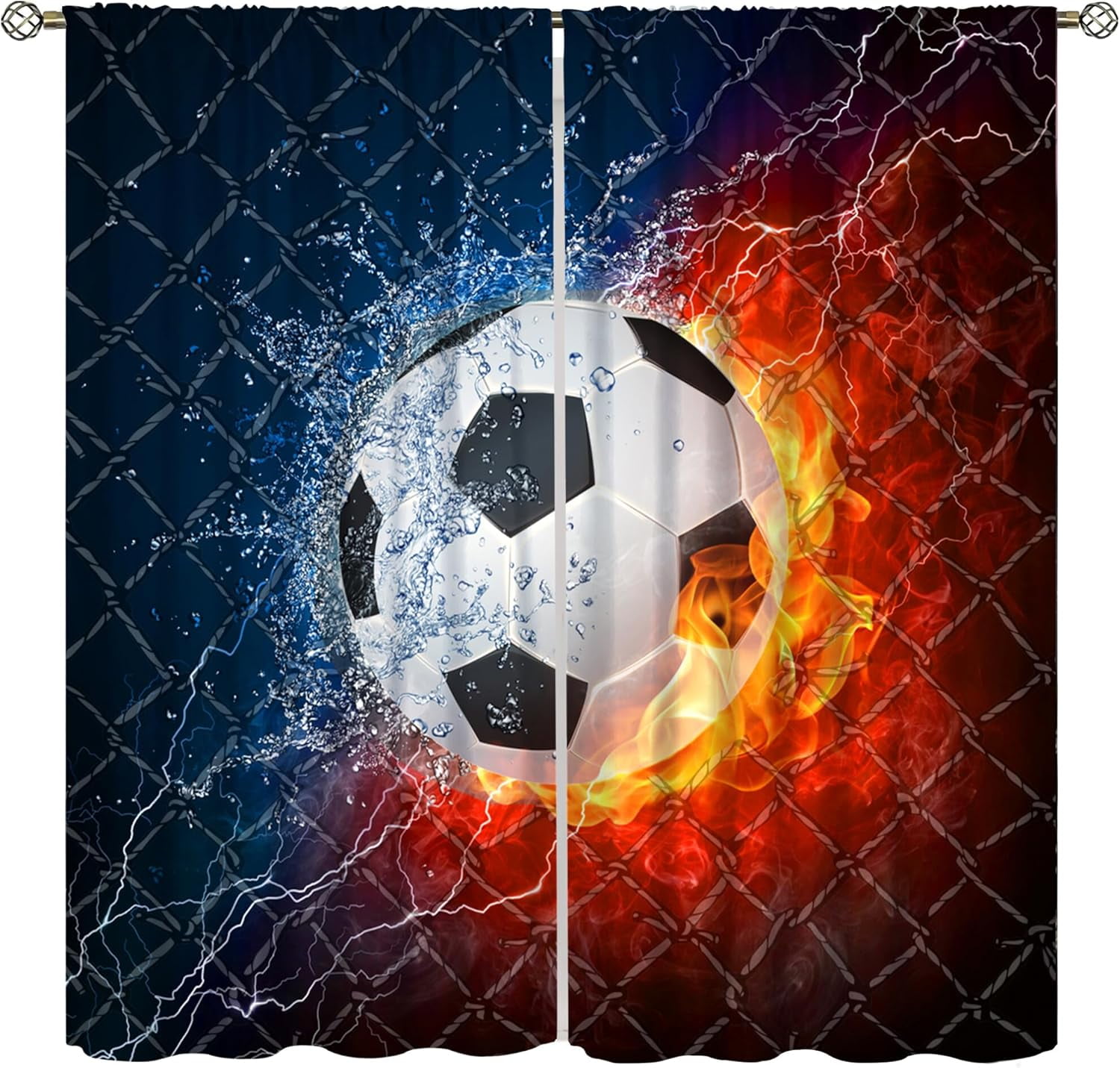 Football Curtains for Living Room, Kids Boys Sport Theme Window ...