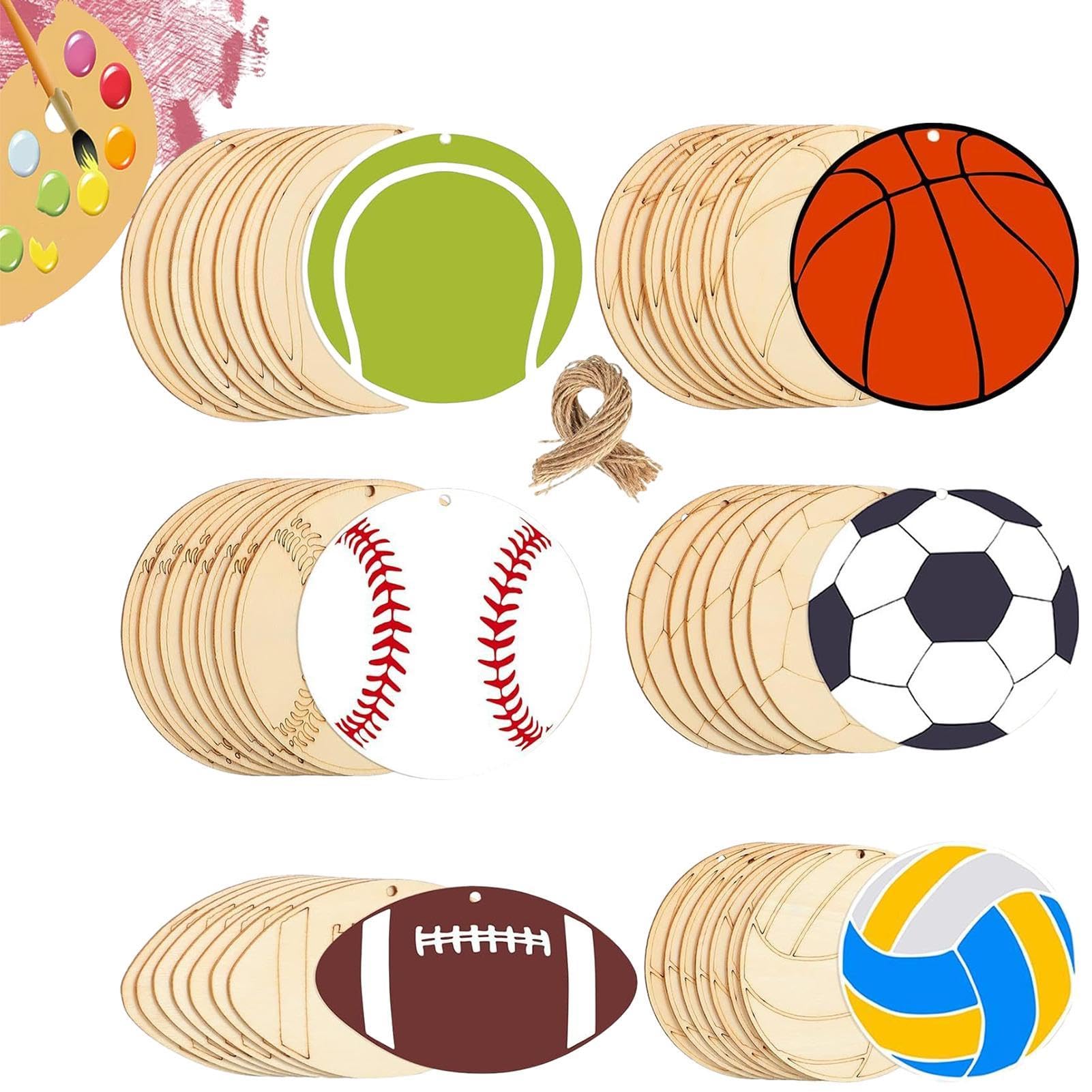 Football Cutouts | Wood Pieces Sports Ball Cutouts | Wooden Wood Sports ...