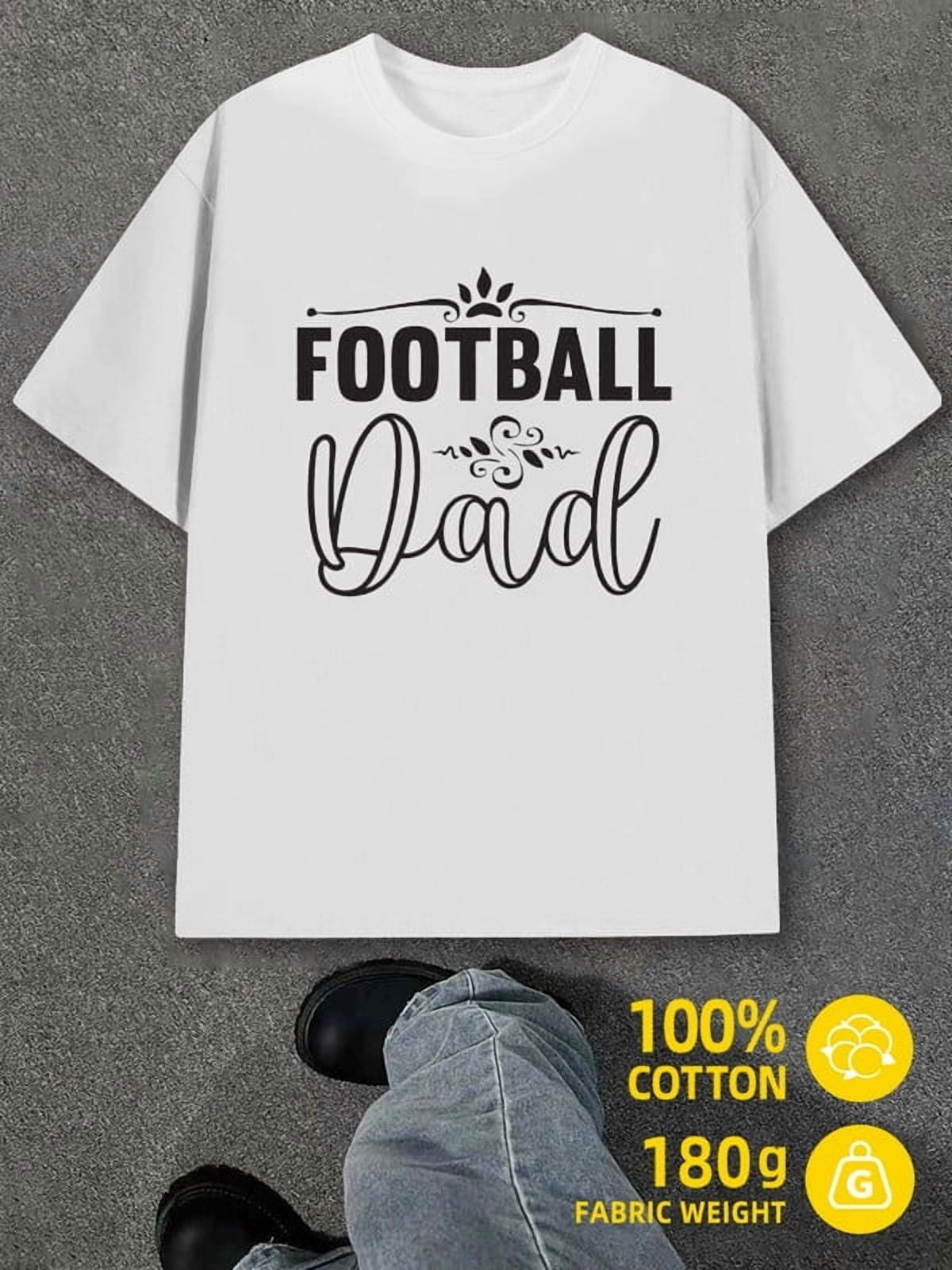Football Dad Tee men's white 180G 100% Cotton Regular fit,everyday ...