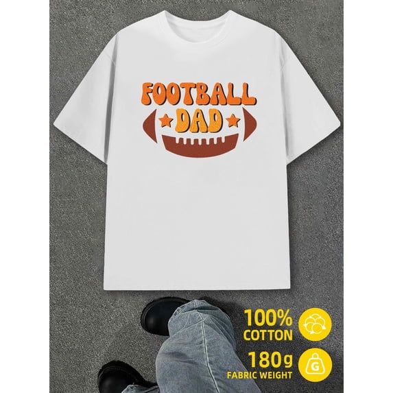 Football Dad Tee mens white 180G 100% Cotton Lightweight,perfect for ...