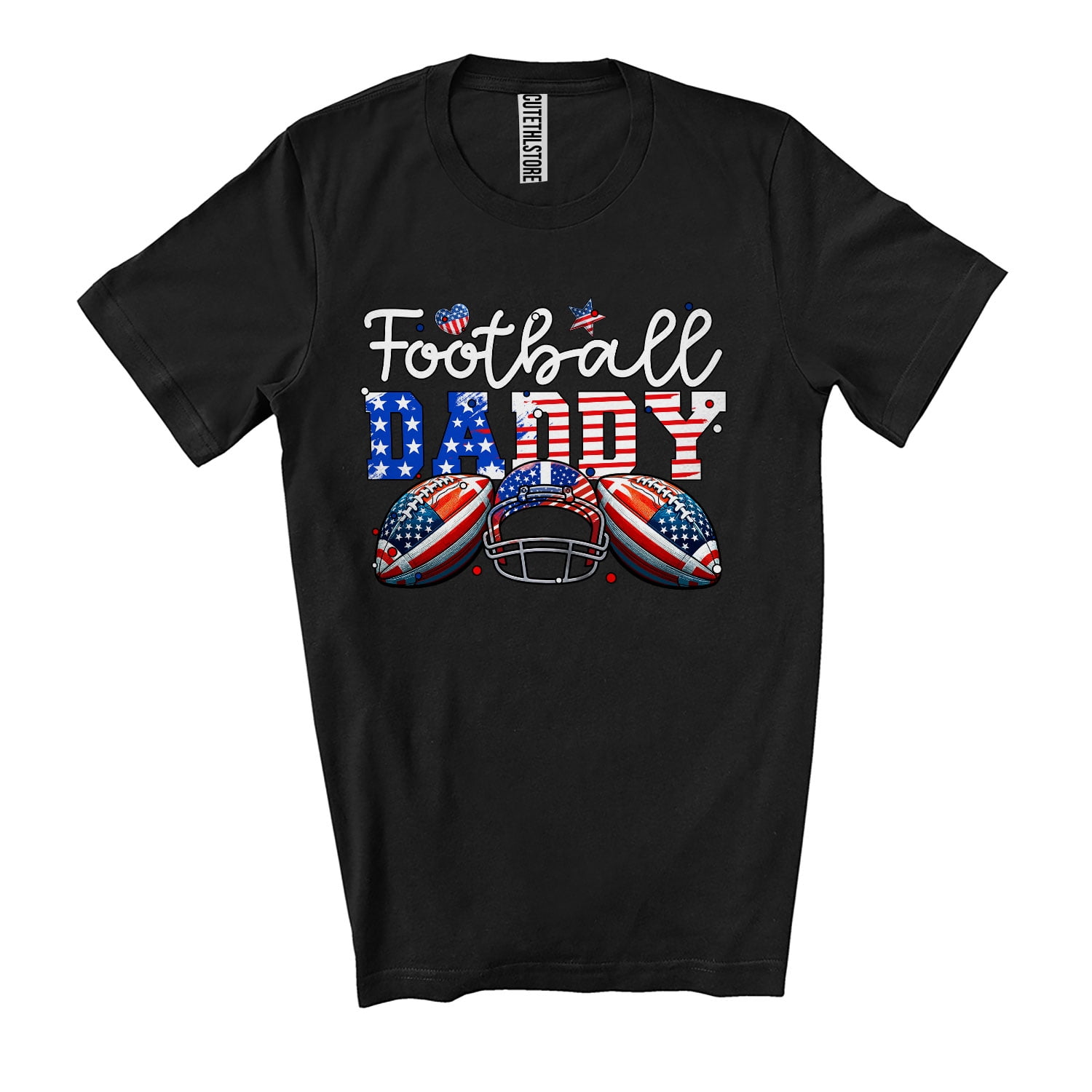 Football Daddy; Awesome 4th Of July Father's Day US Flag Football ...