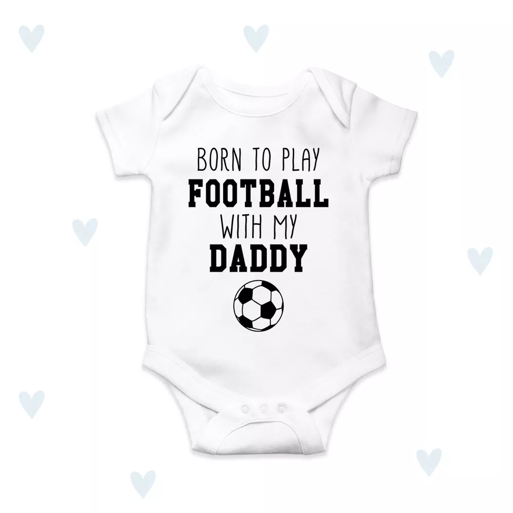 Football Daddy Baby Grow Sports Cute Gifts Newborn Soccer Cute Baby ...