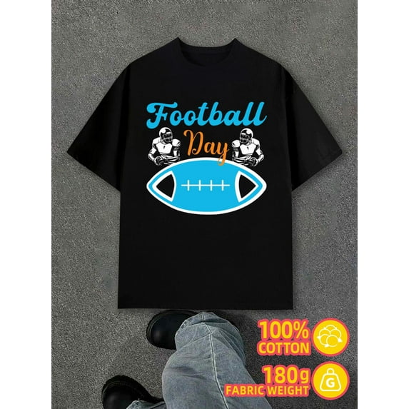 Football Day Tee men black 180G 100% Cotton printed T-shirts,Streetwear ...