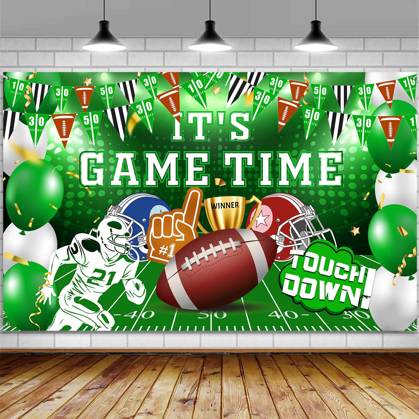 Football Decorations Banner Backdrop, Football Field Themed Birthday ...