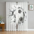 Football Design Soccer Sheer Curtains Window Curtains for Living Room ...