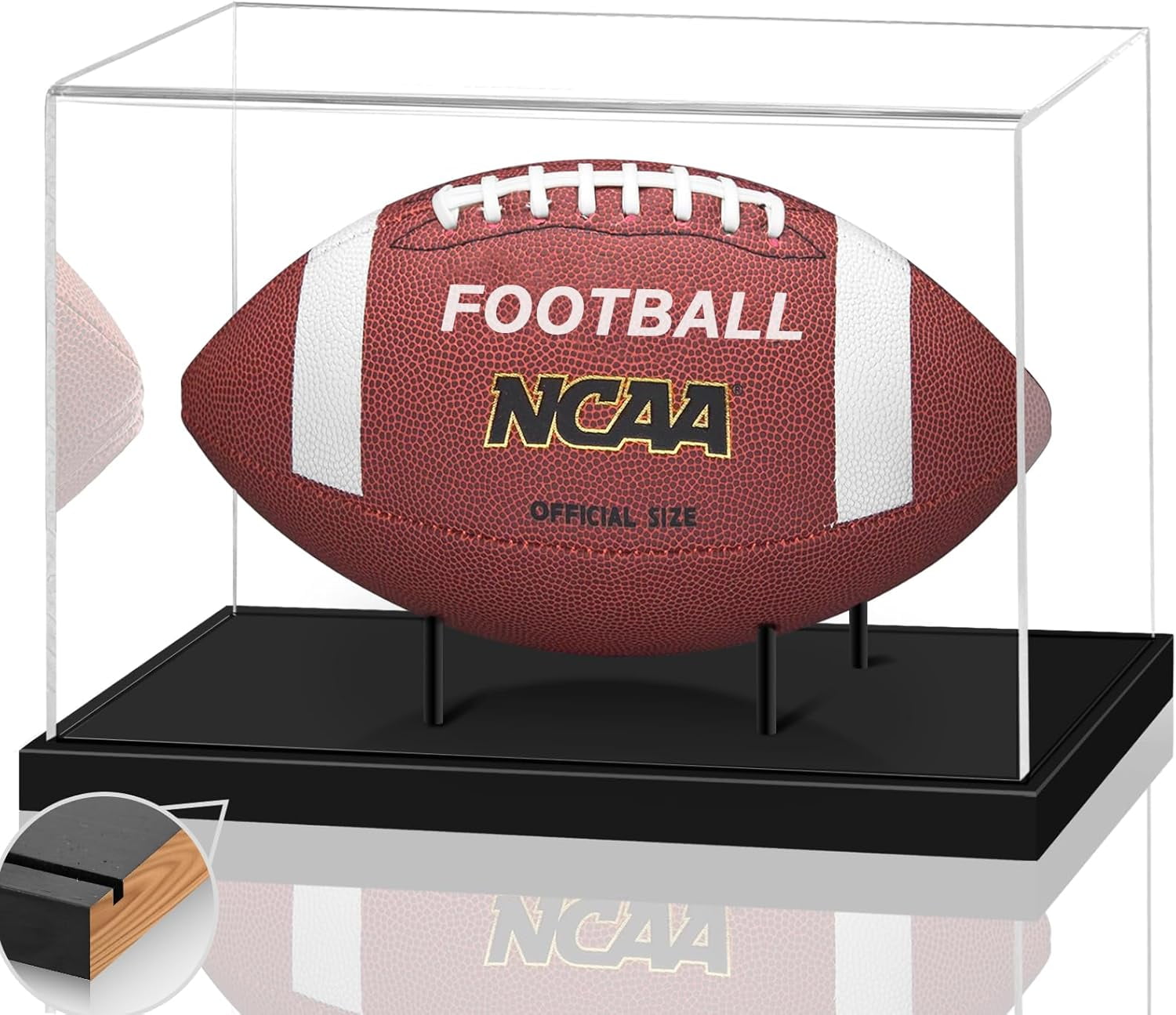 Football Display Case, Acrylic Football Case Clear, UV Protected ...