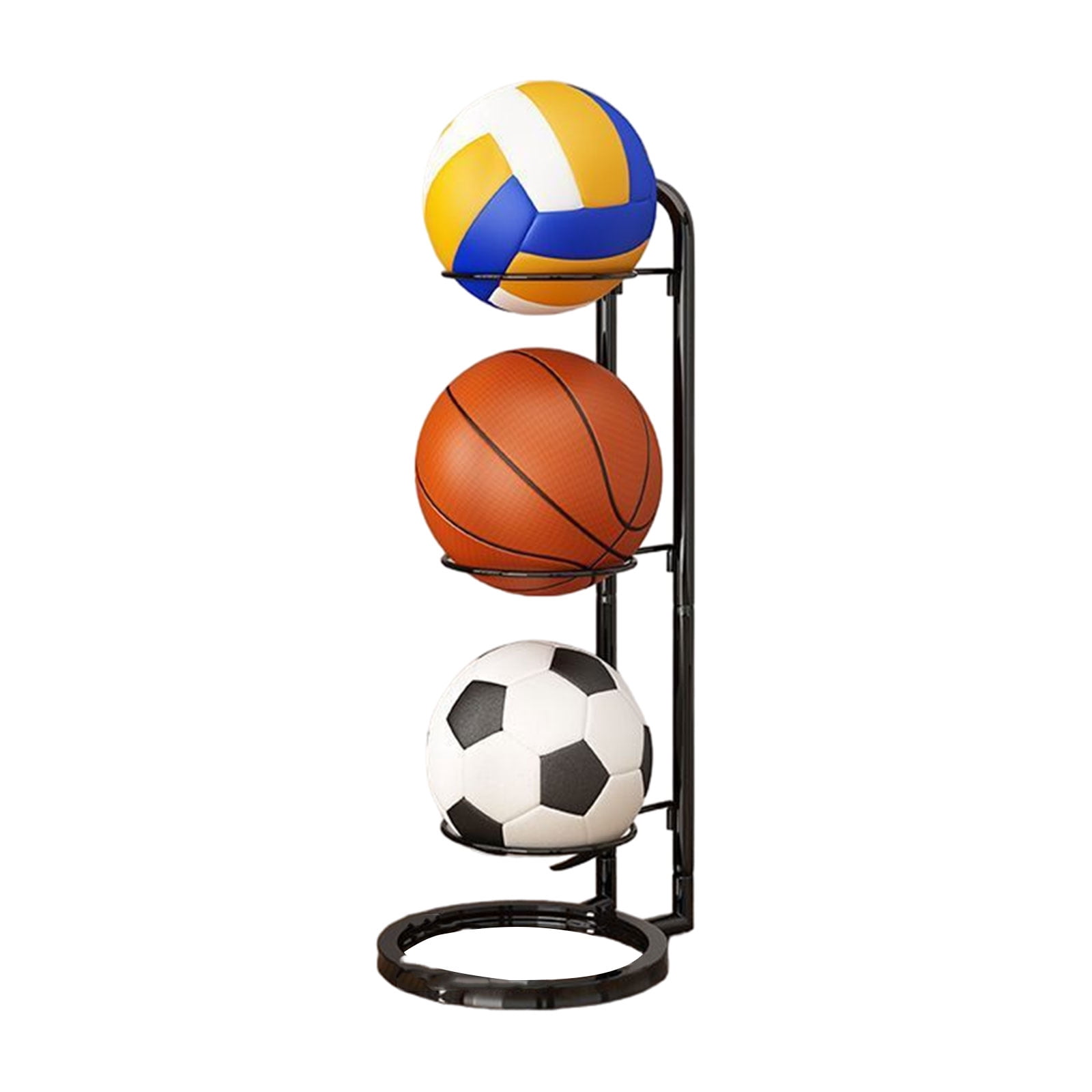 Football Display Stand Multilayer Ball Storage Shelf Rolling Ball ...