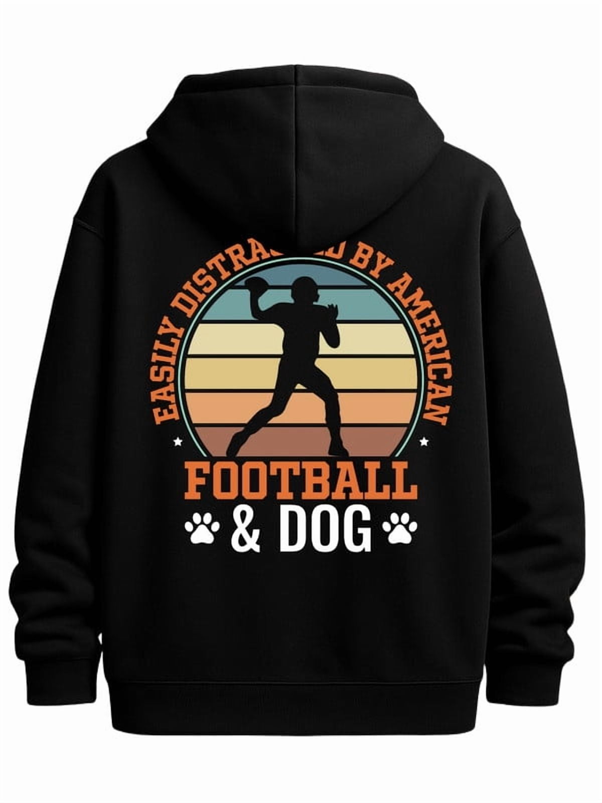 Football & Dog hoodies & sweatshirt men regular fit black Sporty ...