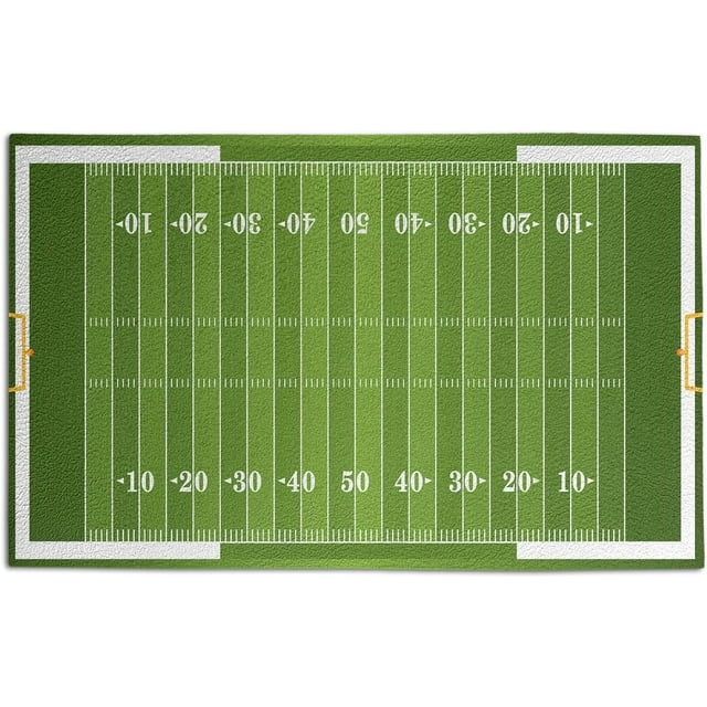 Football Doormat, Sports Field in Green Gridiron Yard Competitive Games ...