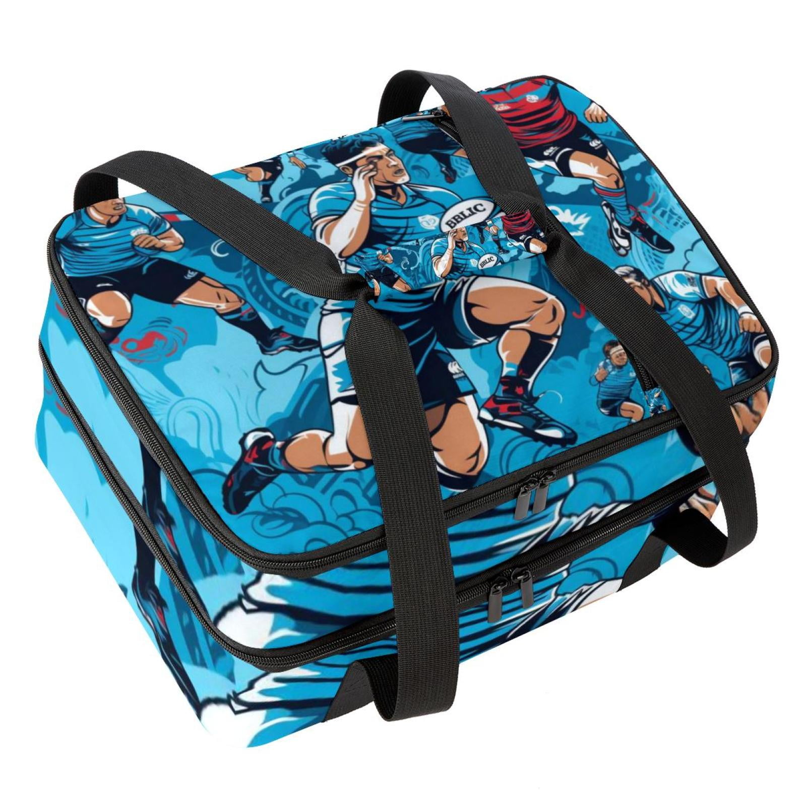 Football Double Layered Insulated Refrigerated Lunch Bag with Two ...