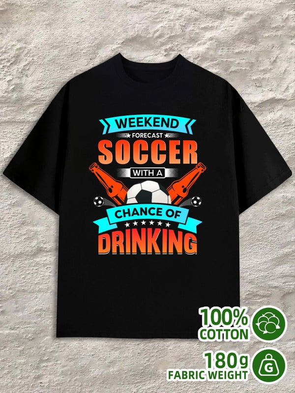Football Drinker mens black 180G 100% Cotton Breathable fabric,round ...