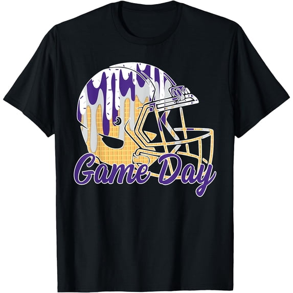 Football Drip Game Day Sports Football Mom Go Cheer Purple T Shirt