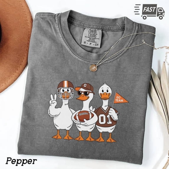 Football Duck Shirt Game Day Mascot Graphic Fan Tee Comfort Colors ...