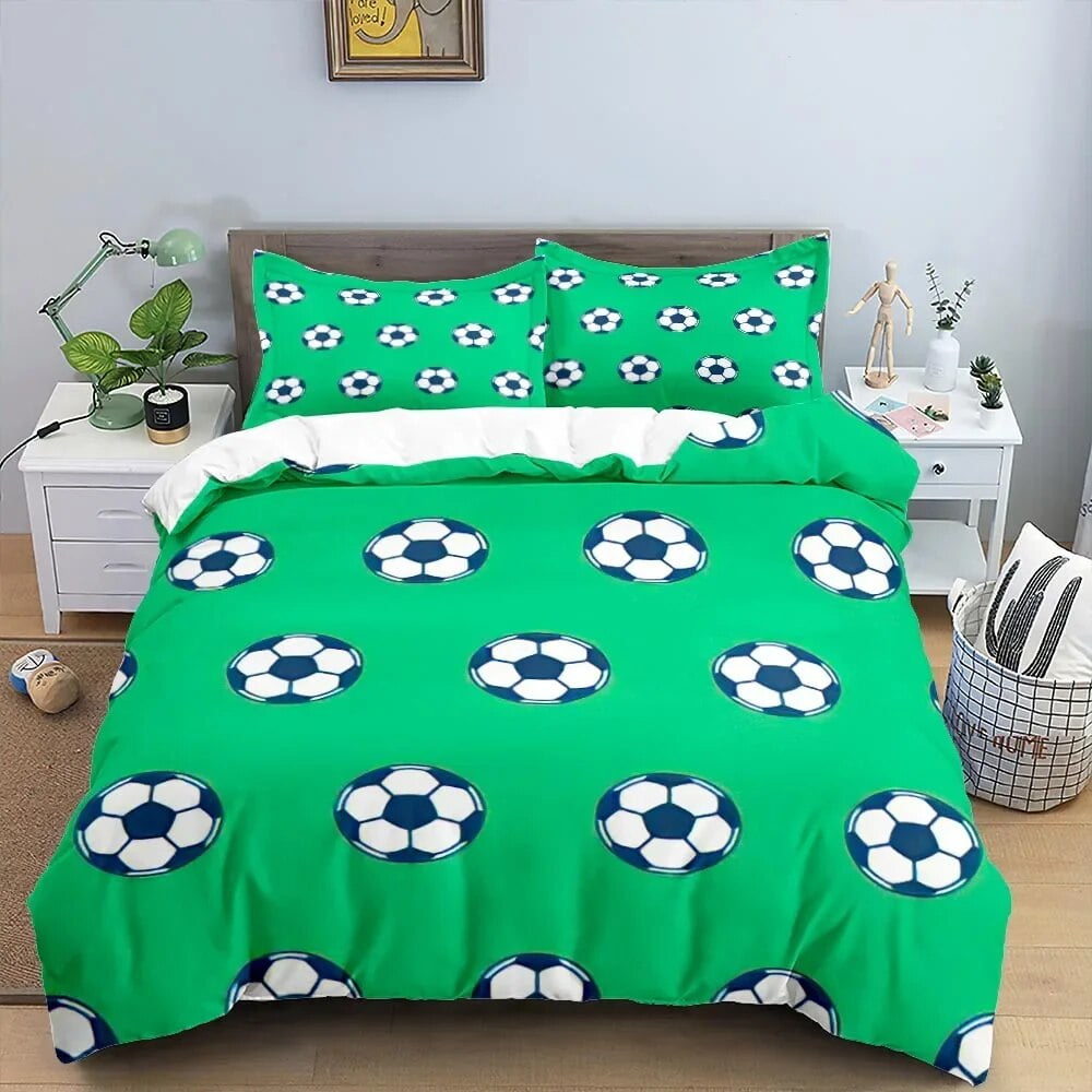 Football Duvet Cover Set King Size Simple Black White Comforter Cover ...