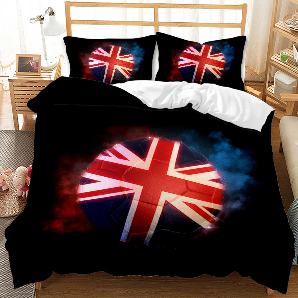 Football Duvet Cover Set Soccer with Fire Abstract Concept Art Design ...