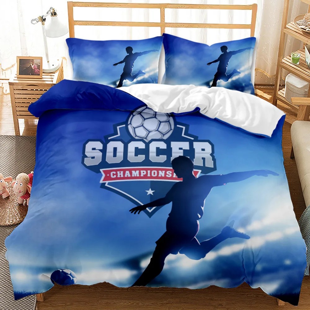 Football Duvet Cover Set Soccer with Fire Abstract Concept Art Design ...