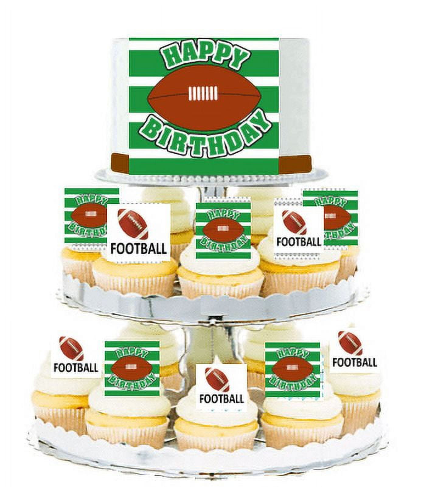Football Edible Photo Toppers & Edible Cupcake Decoration Kit - Walmart.com