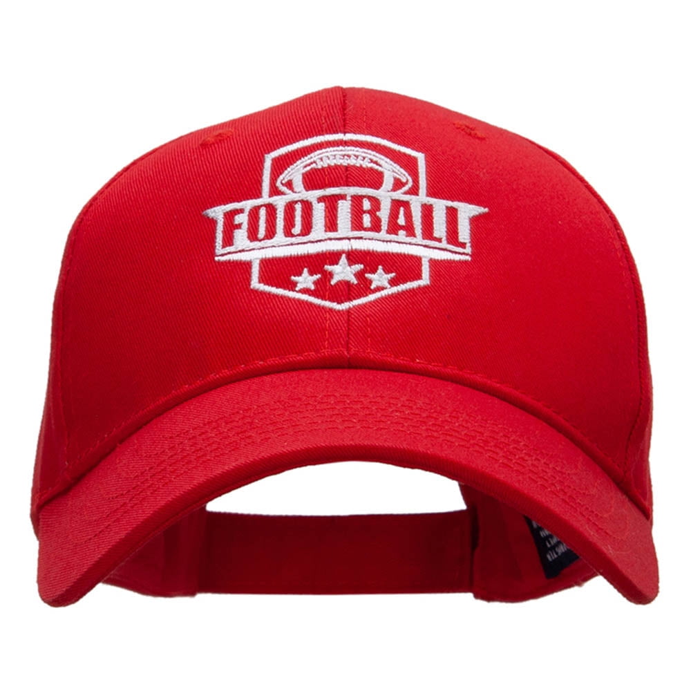 Football Embroidered Low Profile Structured PET Spun Cap - Red OSFM ...