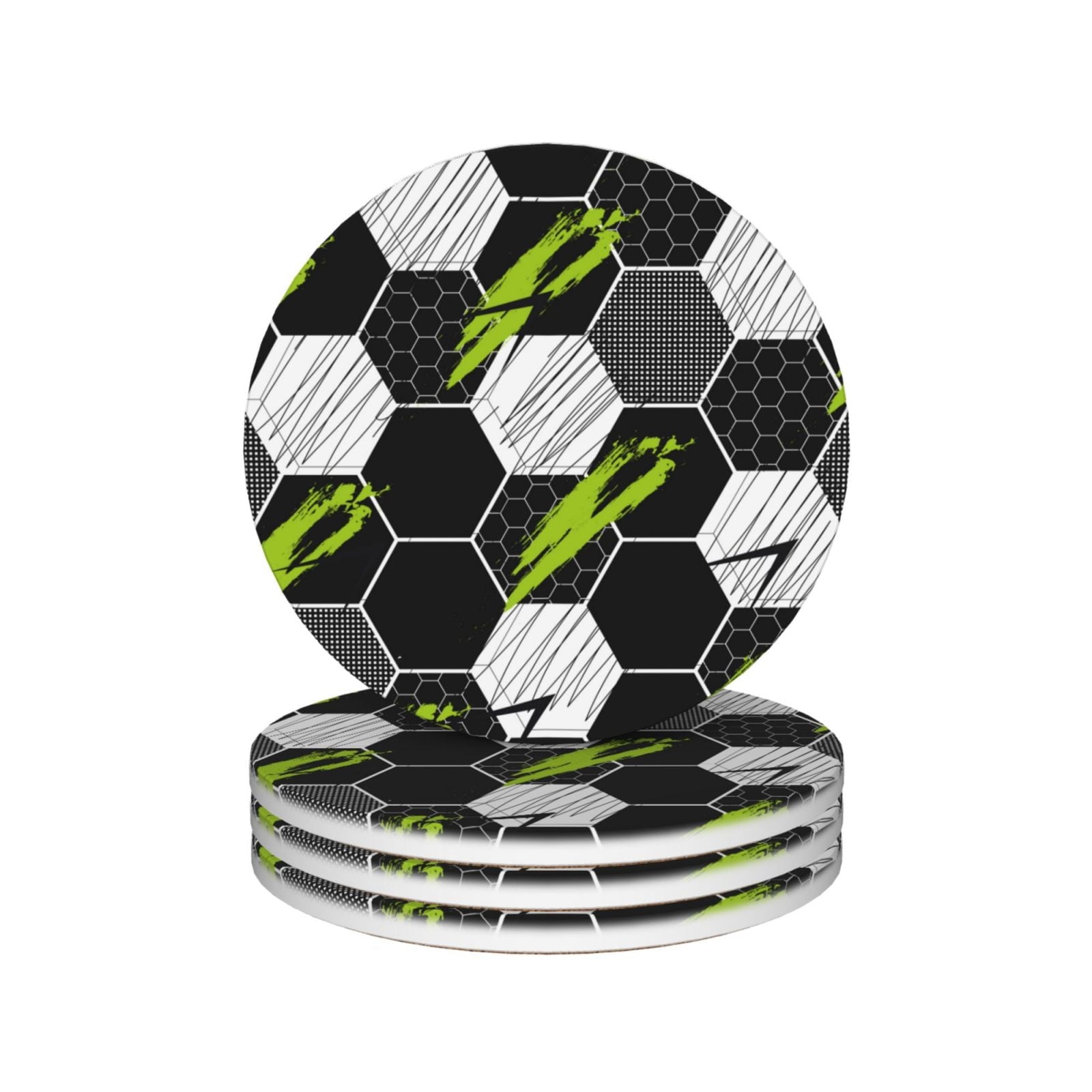 Football Faded Lines Drink Coasters,Stripes Mug Coaster Mat Set 4 for ...