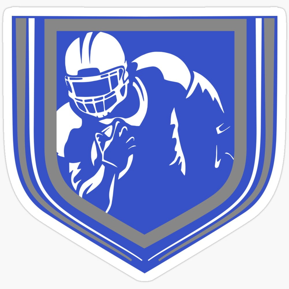Football Fan Blue And Grey Sticker Baseball Sticker, Football Sticker ...