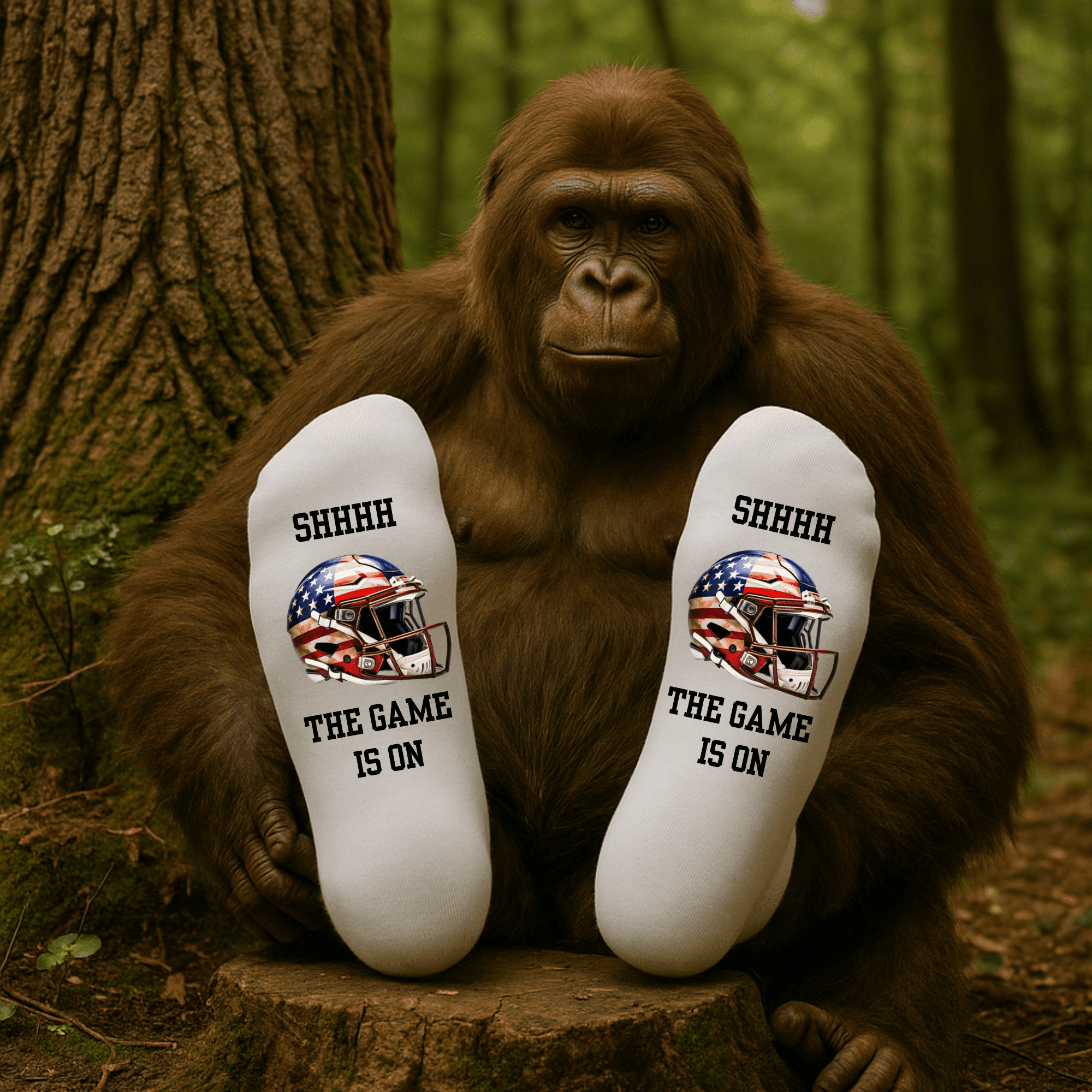 Football Fan Socks – “SHHHH, The Game Is On” (Team Color Options ...