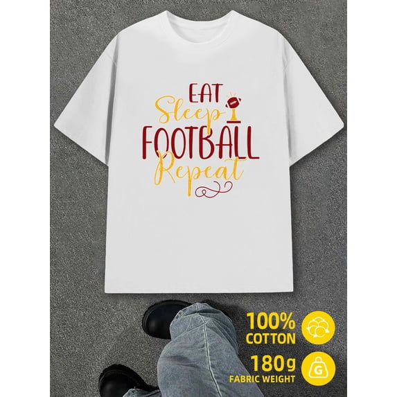 Football Fan Tee mens white 180G 100% Cotton t shirts For summer Fall ...
