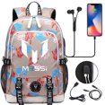 Football Fans Messi_10 Backpack with USB Charging Port-Student Back to ...