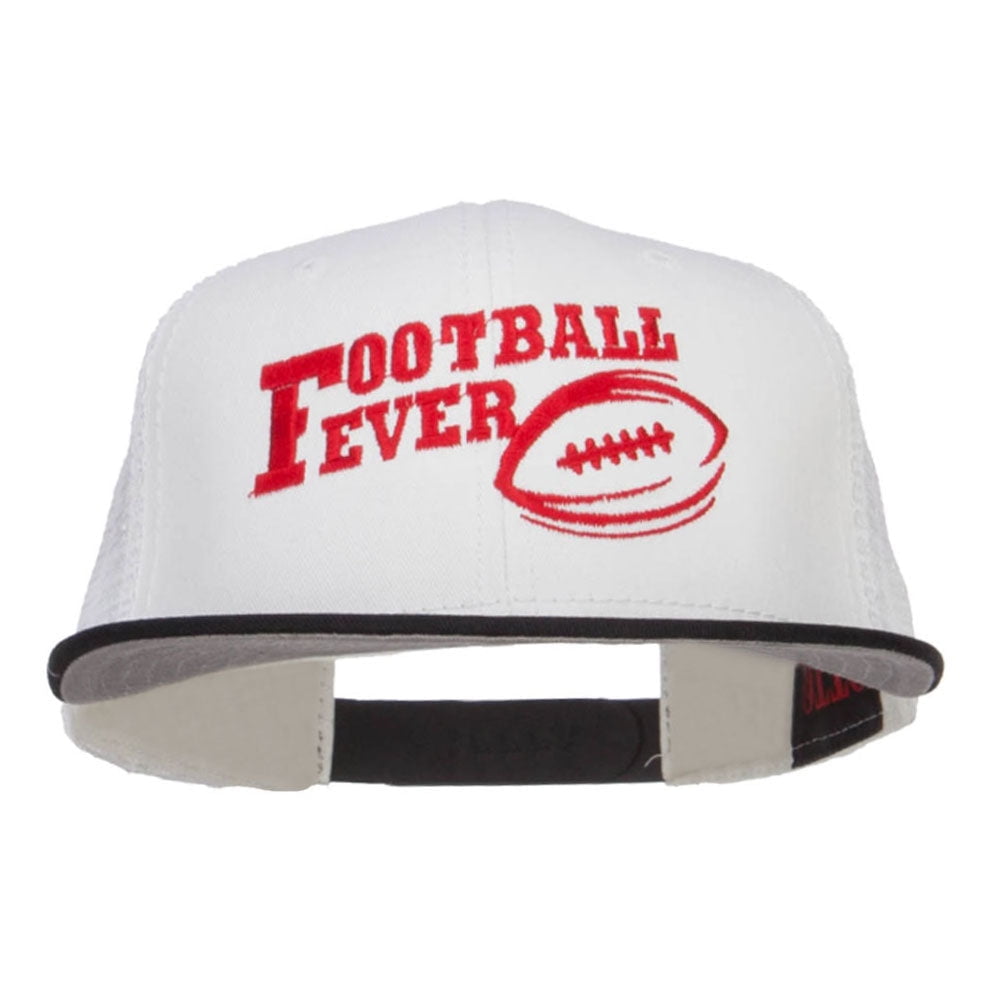 Football Fever Embroidered Mesh Snapback Cap - Black White OSFM ...